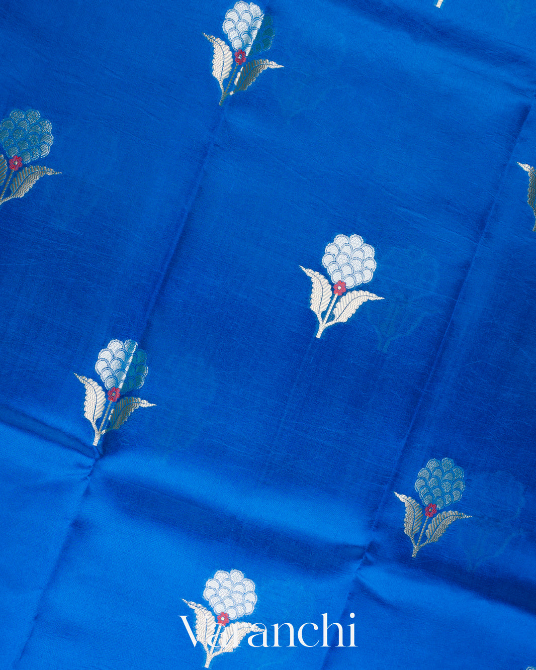 Ink Blue Pure Puna Silk Saree – Varanchi