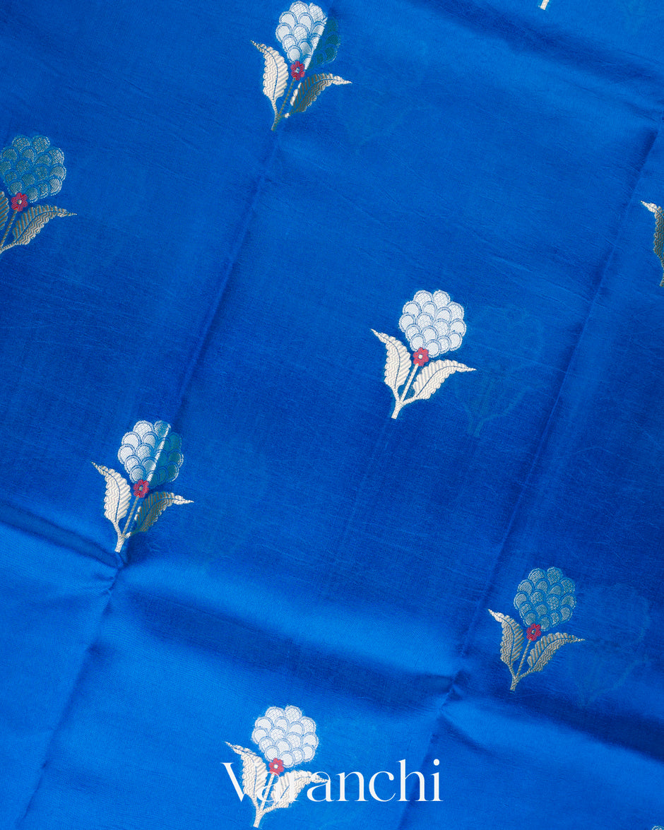 Ink Blue Pure Poona Silk Saree – Varanchi